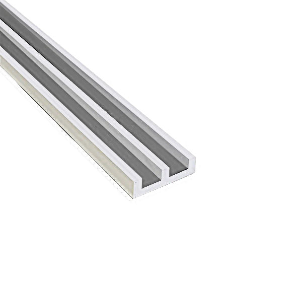 25mm x 9mm x 3mm Aluminium Double Channel Mill Finish 6063 - Heavy Dut ...